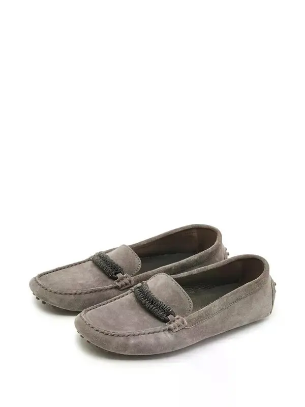 Brunello Cucinelli Monile Calf Suede Smoking Slippers