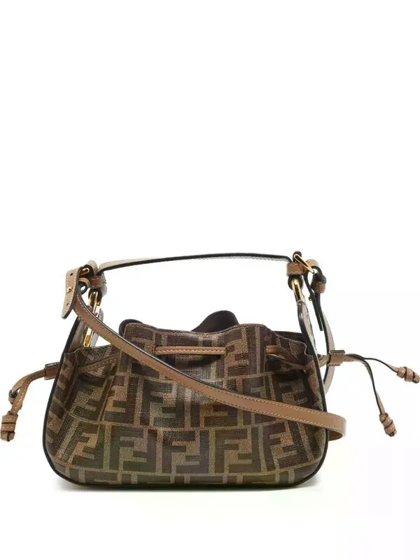 Fendi Ff Logo Print Drawstring Bucket Bag