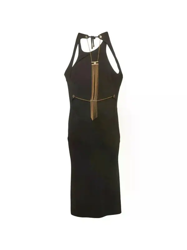 Elisabetta Franchi Jersey Halter Neck Open Back Midi Dress