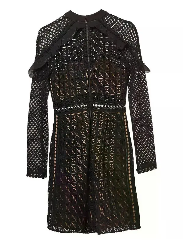 SELF-PORTRAIT Lace Geometric Dress
