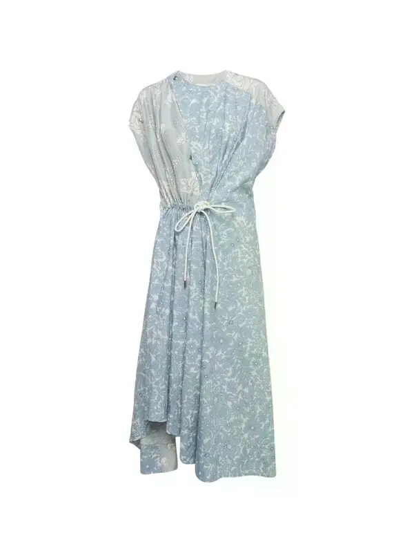Max Mara Floral Print Asymmetrical Midi Dress