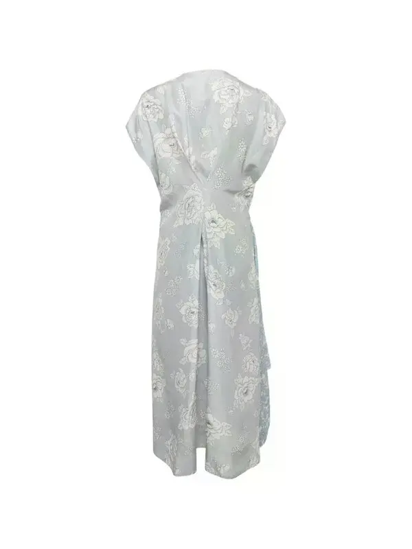 Max Mara Floral Print Asymmetrical Midi Dress