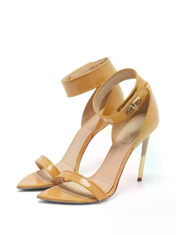 Givenchy Ankle-strap Patent-leather Sandals - Neutrals