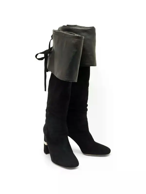 Miu Miu Crystal Embellished Suede Boots