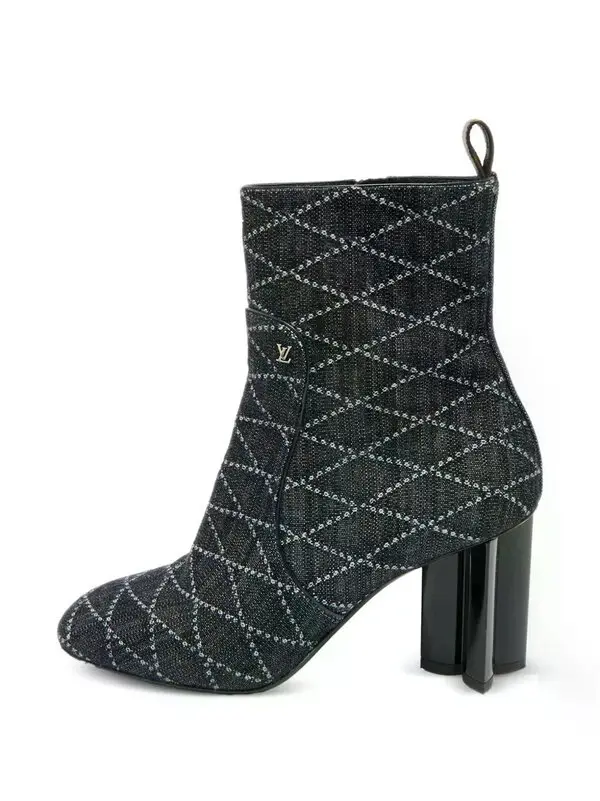 LOUIS VUITTON Silhouette Flower Heel Ankle Boots