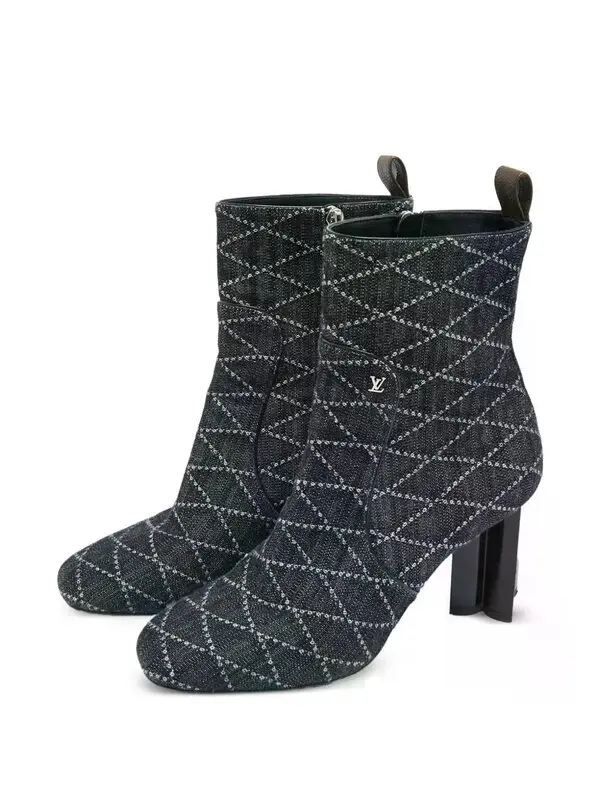 LOUIS VUITTON Silhouette Flower Heel Ankle Boots