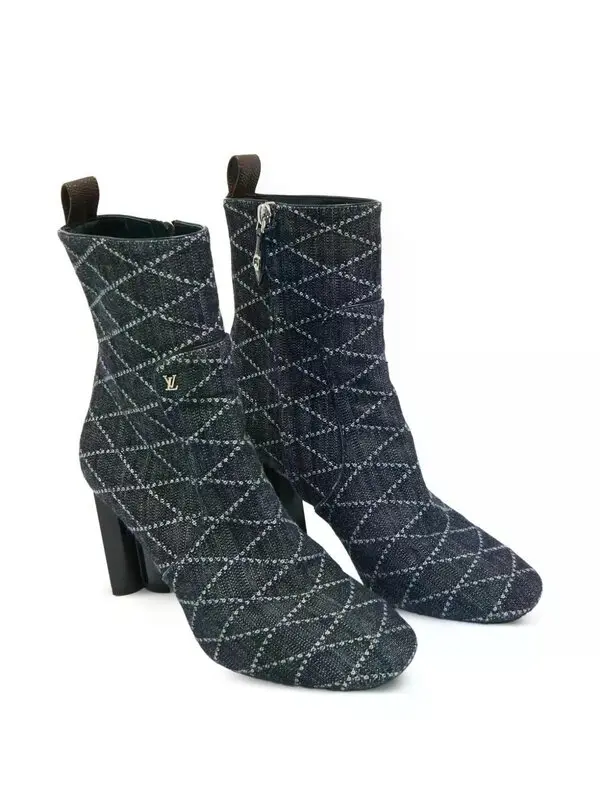 LOUIS VUITTON Silhouette Flower Heel Ankle Boots