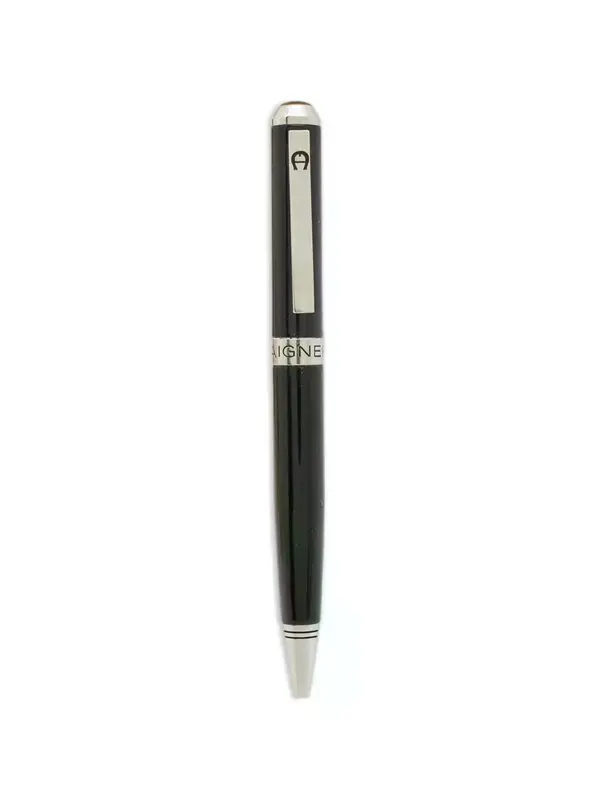 AIGNER Logo Resin Ballpoint Pen - Black