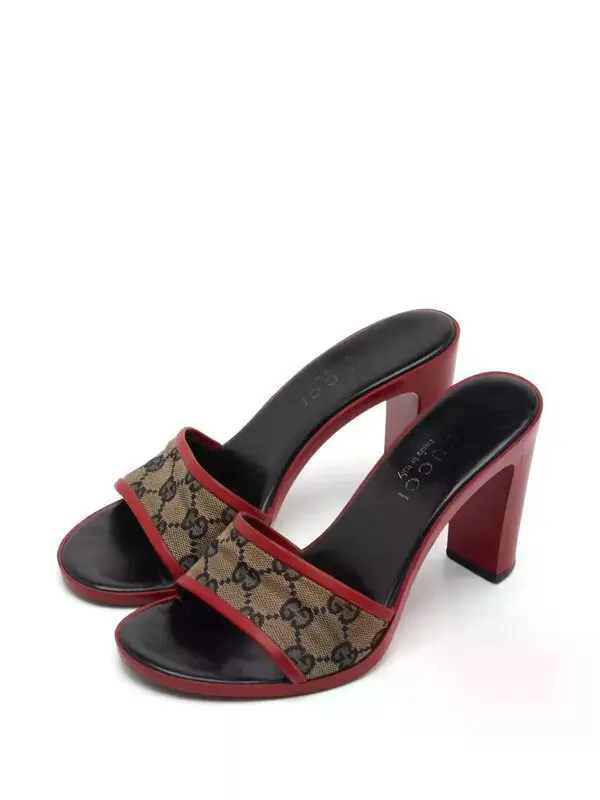 Gucci Gg Canvas Block Heel Sandals