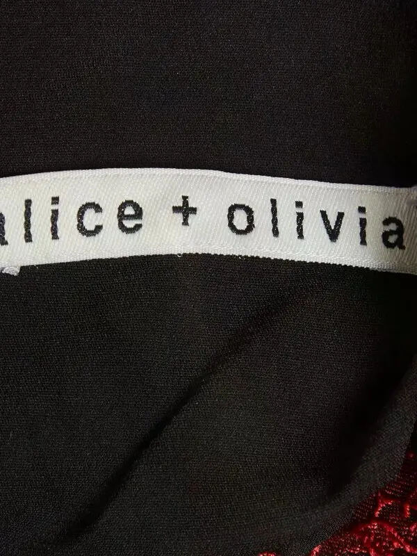 Alice + Olivia Floral Jacquard Flared Mini Skirt - Red