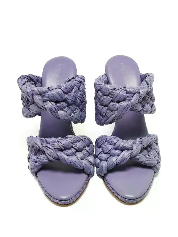 Bottega Veneta Braided Raffia High Stiletto Heeled Sandals
