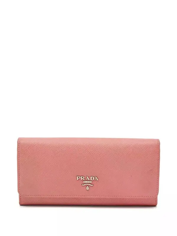 Prada Saffiano Lux Leather Wallet - Pink