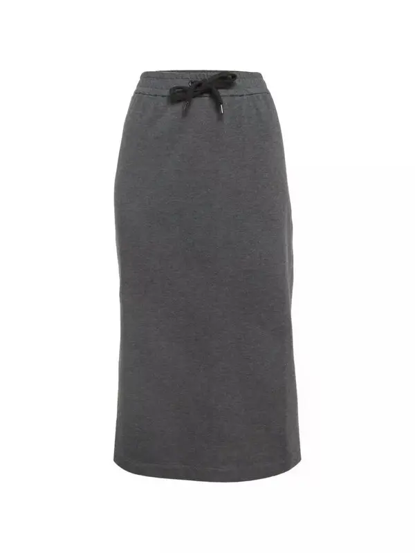 Brunello Cucinelli Drawstring Pencil Midi Skirt