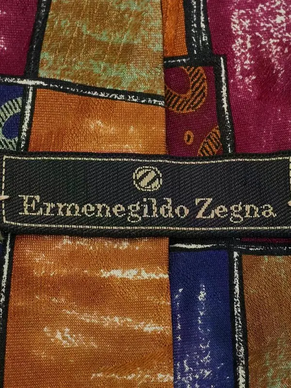 Ermenegildo Zegna Geometric-pattern Silk Tie