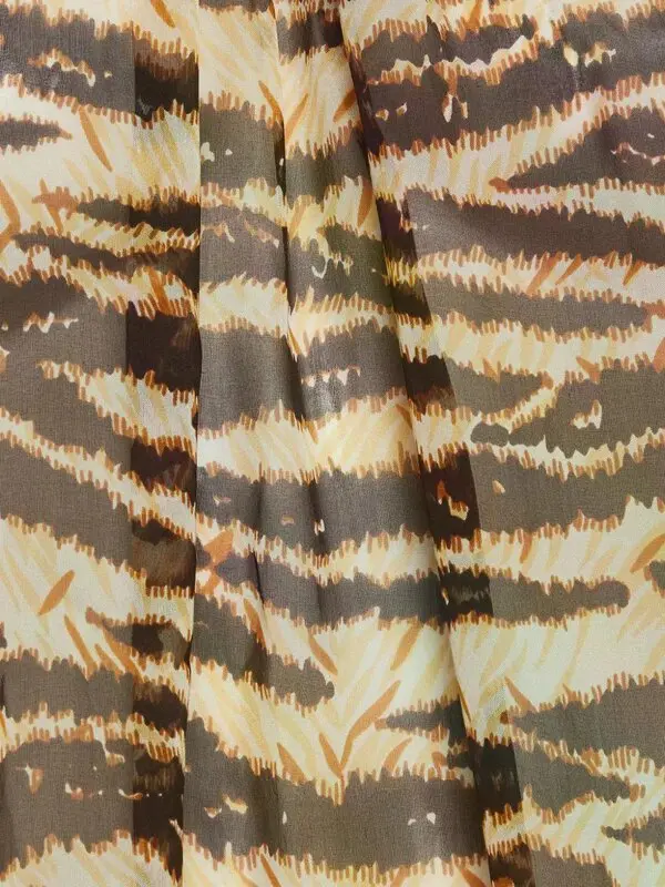 Dolce & Gabbana Tiger-print Silk Sleeveless Blouse - Brown