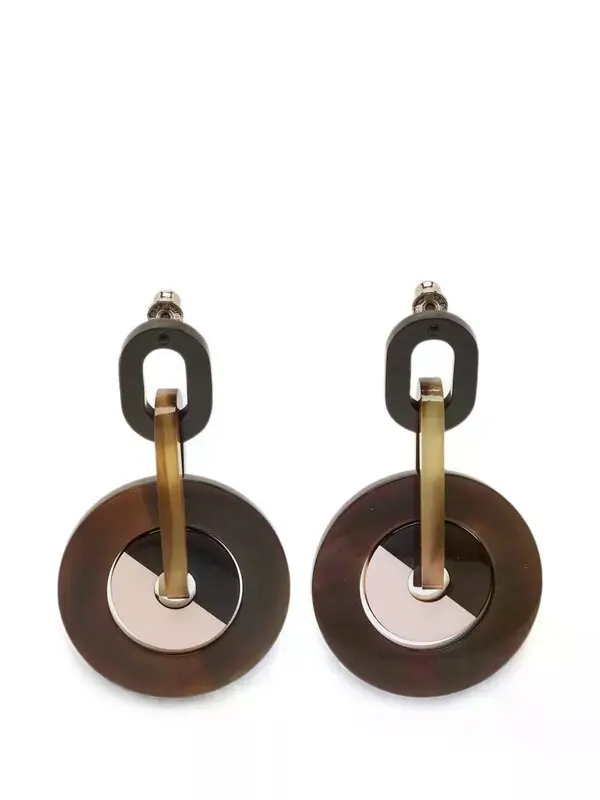 Hermès Round Shape Earrings - Brown