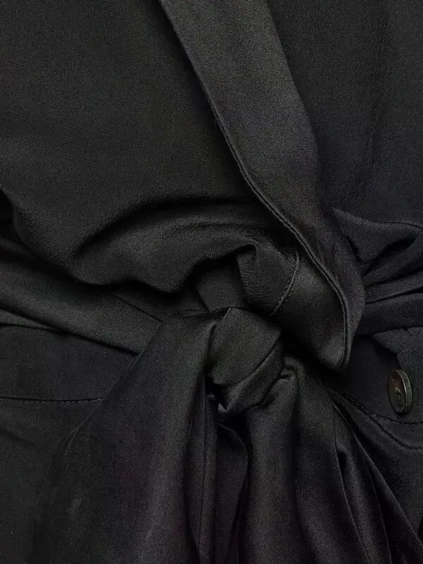 Gucci Silk Wrap Neck Long Sleeve Jumpsuit