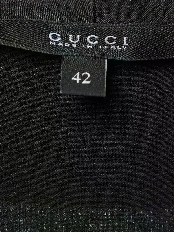 Gucci Silk Wrap Neck Long Sleeve Jumpsuit