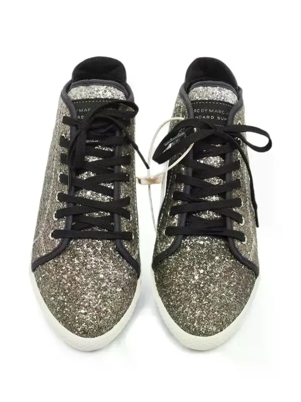 Marc Jacobs Glitter Embellished Lace-up Sneakers