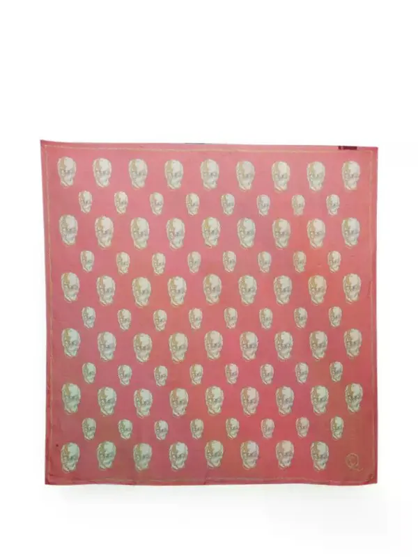 Alexander McQueen Skull-print Silk Scarf - Pink