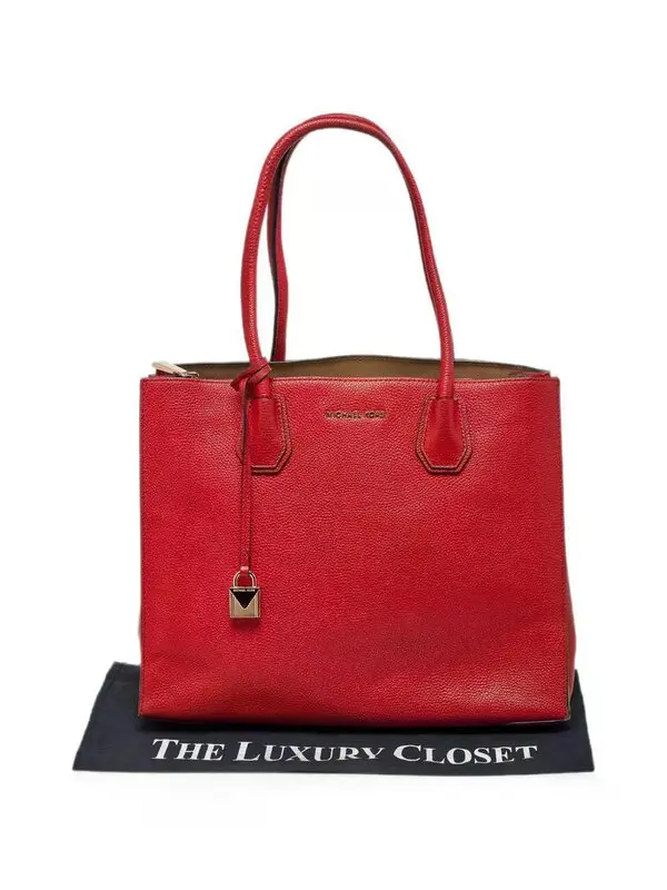 Michael Kors Mercer Leather Tote Bag - Red