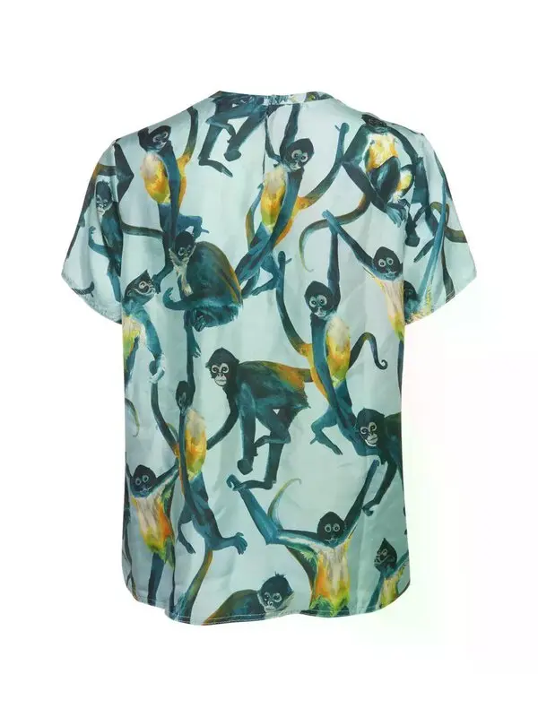 Valentino Garavani Monkey Print Silk Top