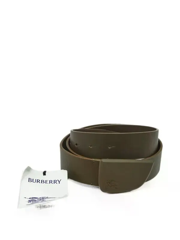 Burberry Leather Check Pattern Belt - Green