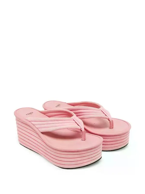 Fendi Thong Wedge Sandals