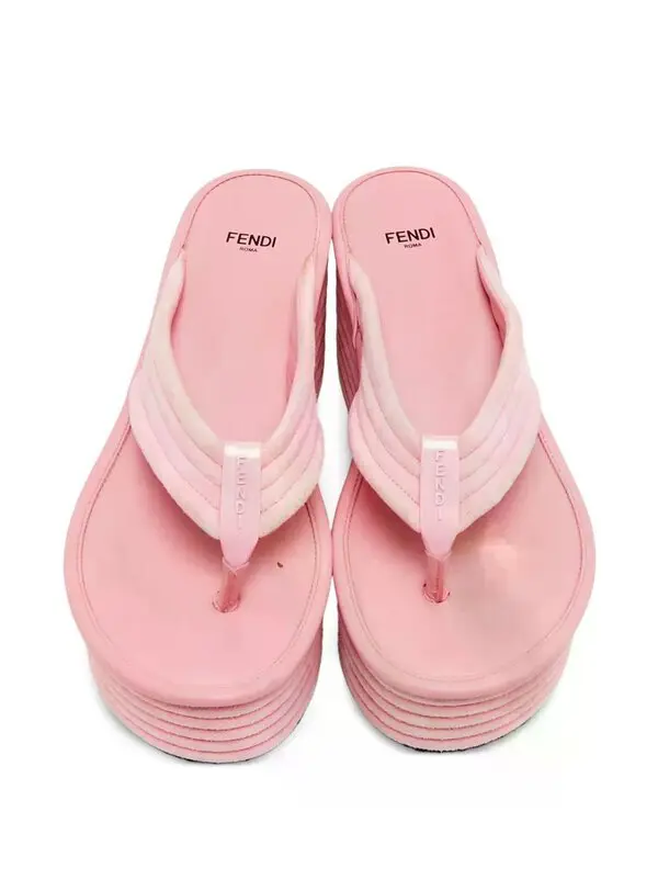 Fendi Thong Wedge Sandals