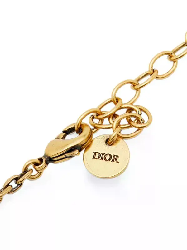 Dior J'adior Crystal Pendant Cable-link Chain Necklace
