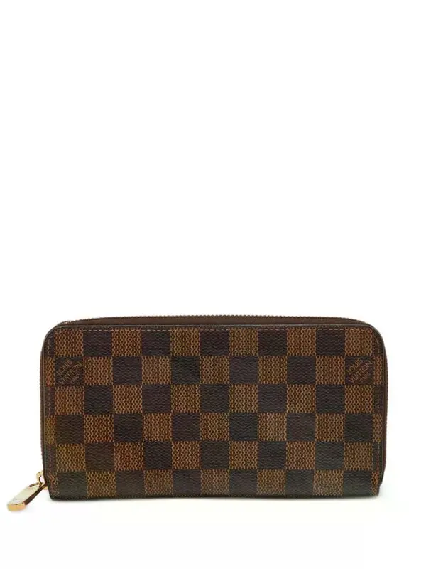 LOUIS VUITTON 2018 Zippy Damier Ebene Wallet - Brown