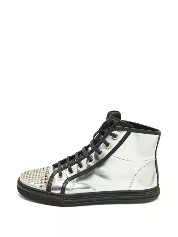 Gucci Stud-embellished Leather High-top Sneakers