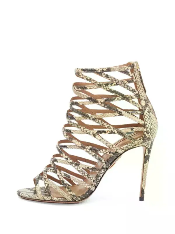 AQUAZZURA Snakeskin-embossed Gladiator Stiletto Sandals