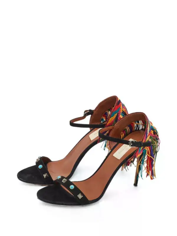 Valentino Garavani Suede Rockstud Fringe Sandals