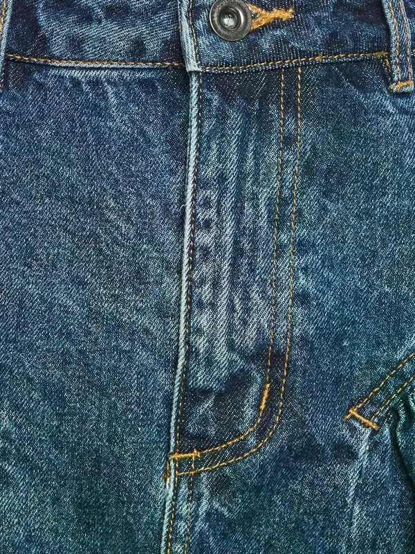 SELF-PORTRAIT Flared Denim Mini Skirt