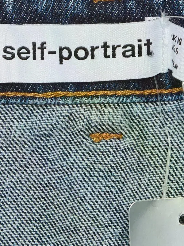 SELF-PORTRAIT Flared Denim Mini Skirt
