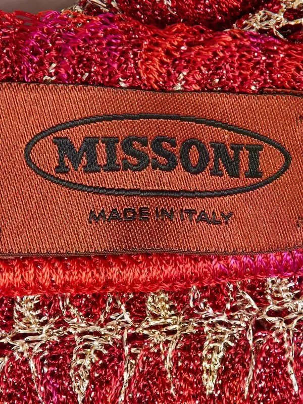 Missoni Lurex Knit Scarf - Red