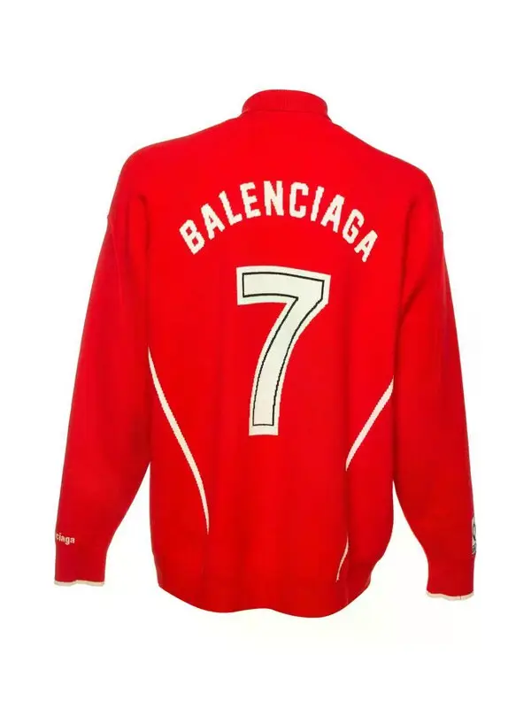 Balenciaga Logo Intarsia Turtleneck Sweater