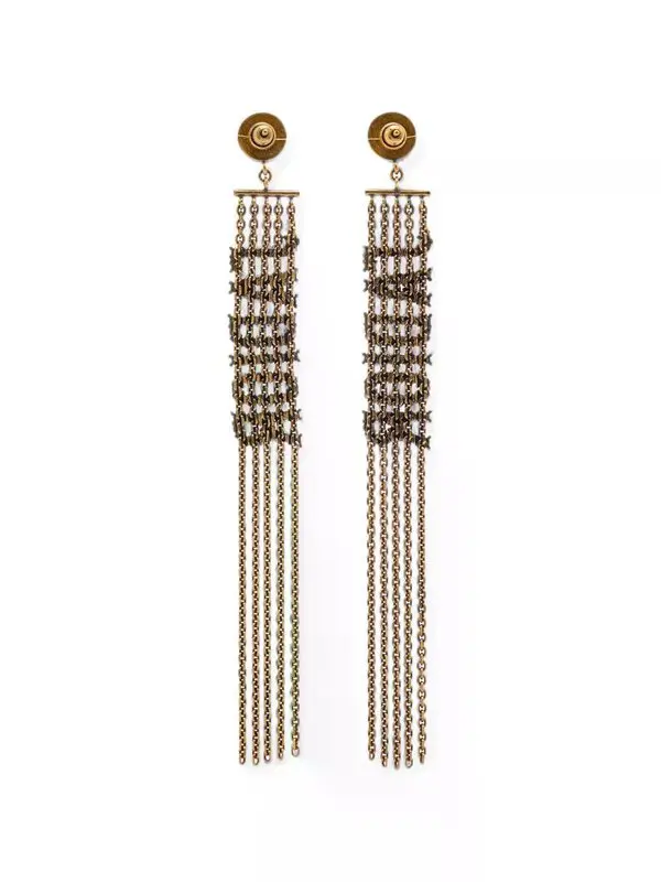 Dior J'adior Crystal Chain Tassel Drop Earrings