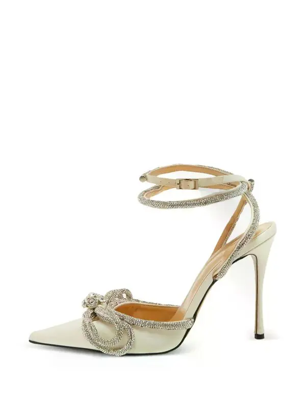 Mach & Mach Double Bow Crystal-embellished Stiletto Pumps