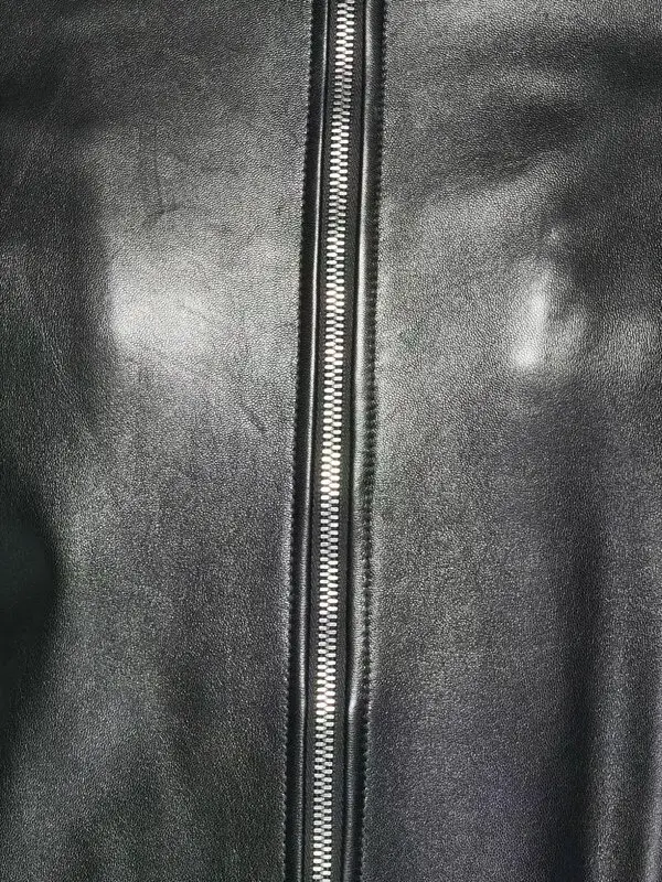 Gucci Leather Zip-up High Neck Jacket