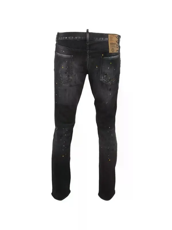 Dsquared2 Distressed Paint-splatter Slim-fit Jeans