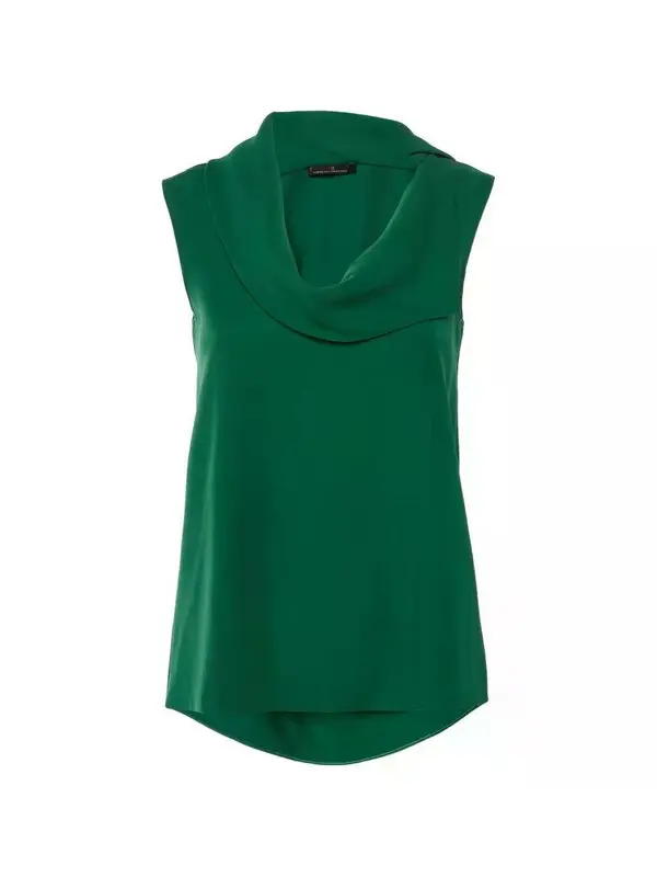 Carolina Herrera Drape-neck Sleeveless Blouse