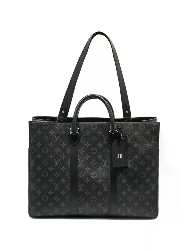 LOUIS VUITTON Sac Plat 24h Monogram Eclipse Tote Bag - Black