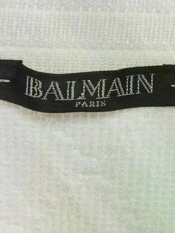 Balmain Diamond-pattern Button-detail Crew Neck Sweater