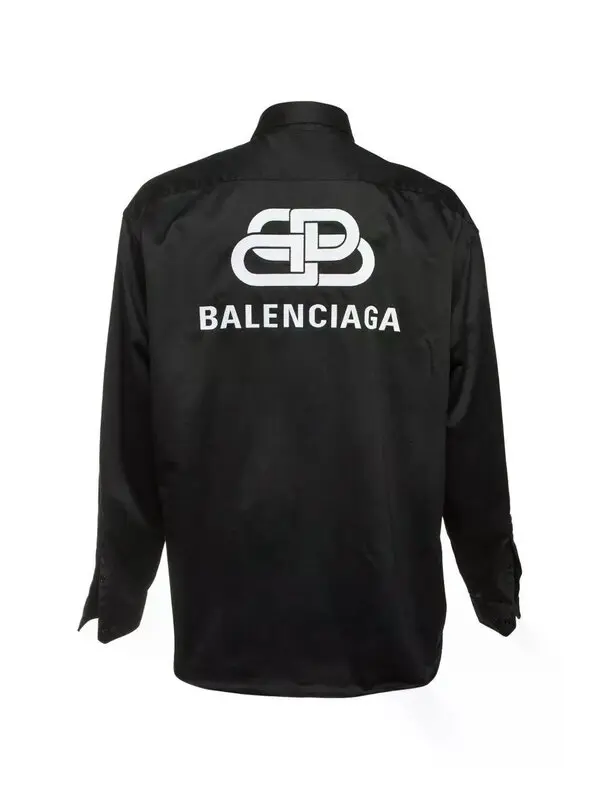 Balenciaga Logo-embroidered Double-sleeve Shirt