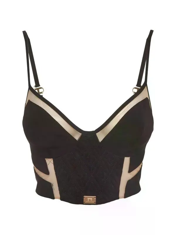 Elisabetta Franchi Sheer Tulle Bustier Top