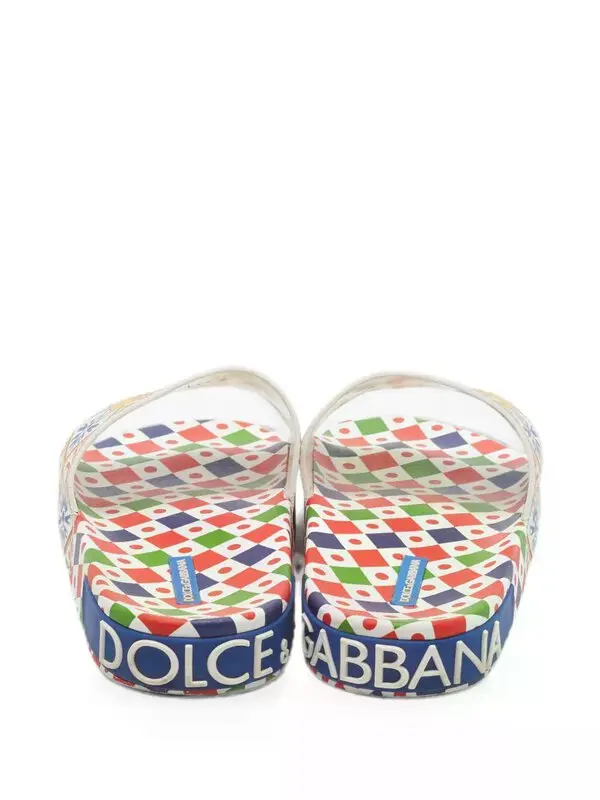 Dolce & Gabbana Carretto Print Pool Slides