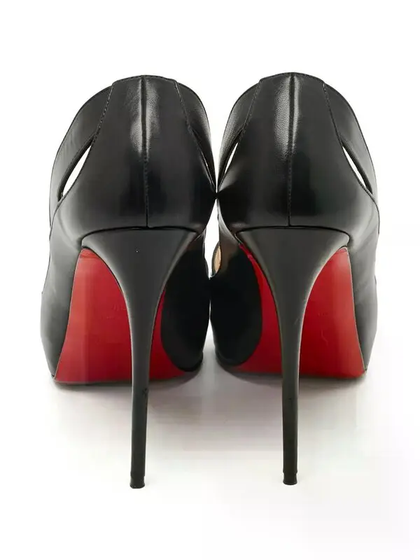 CHRISTIAN LOUBOUTIN Academia Leather Peep-toe Pumps