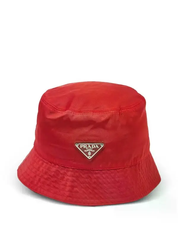 Prada Enamel Triangle Logo Bucket Hat